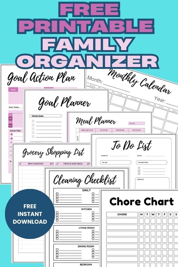 Free Printable Family Organizer - Little By Little Mama